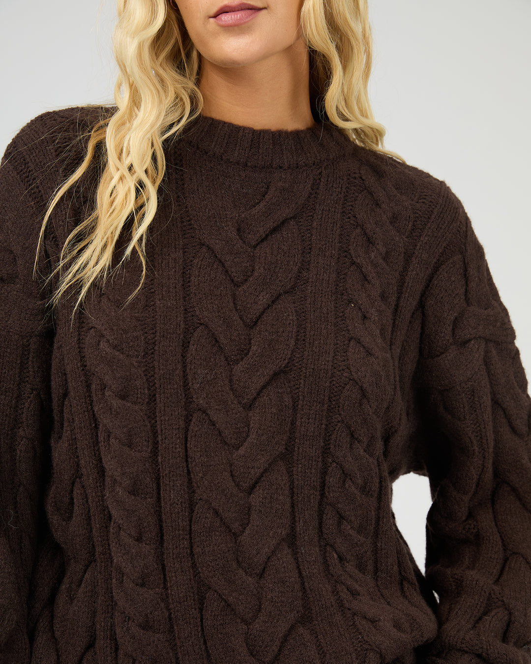 Higgins Cable Knit Brown – All About Eve Clothing