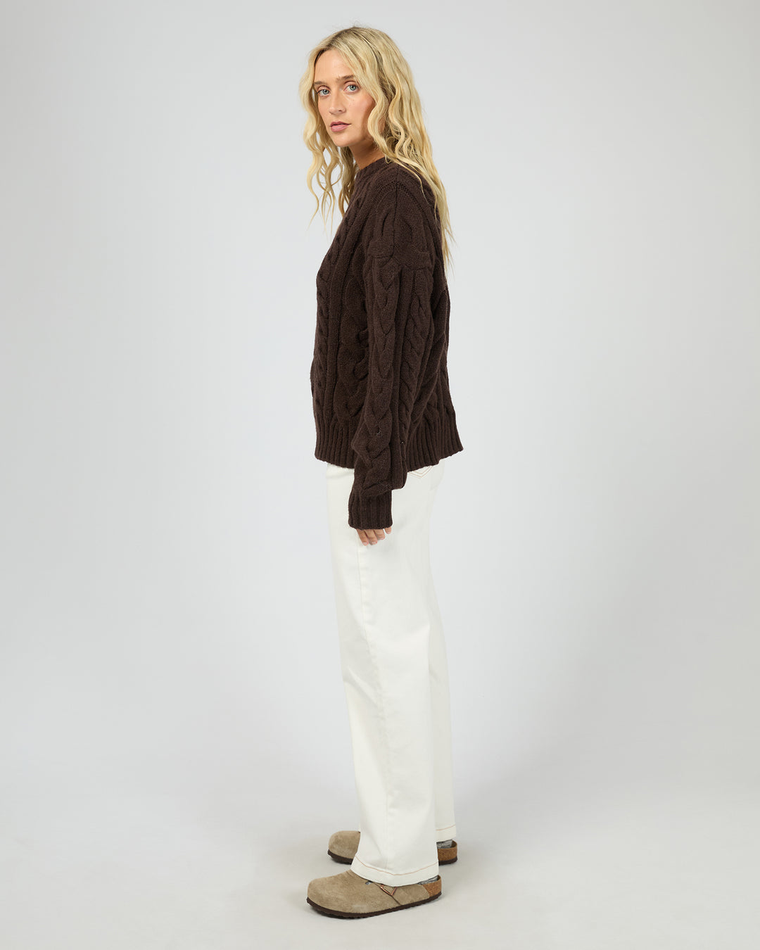 Higgins Cable Knit Brown – All About Eve Clothing