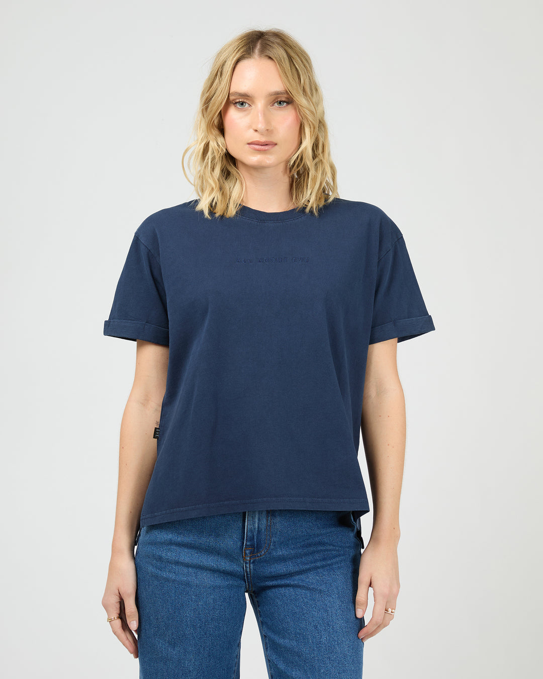 Aae Washed Tee Navy – All About Eve Clothing