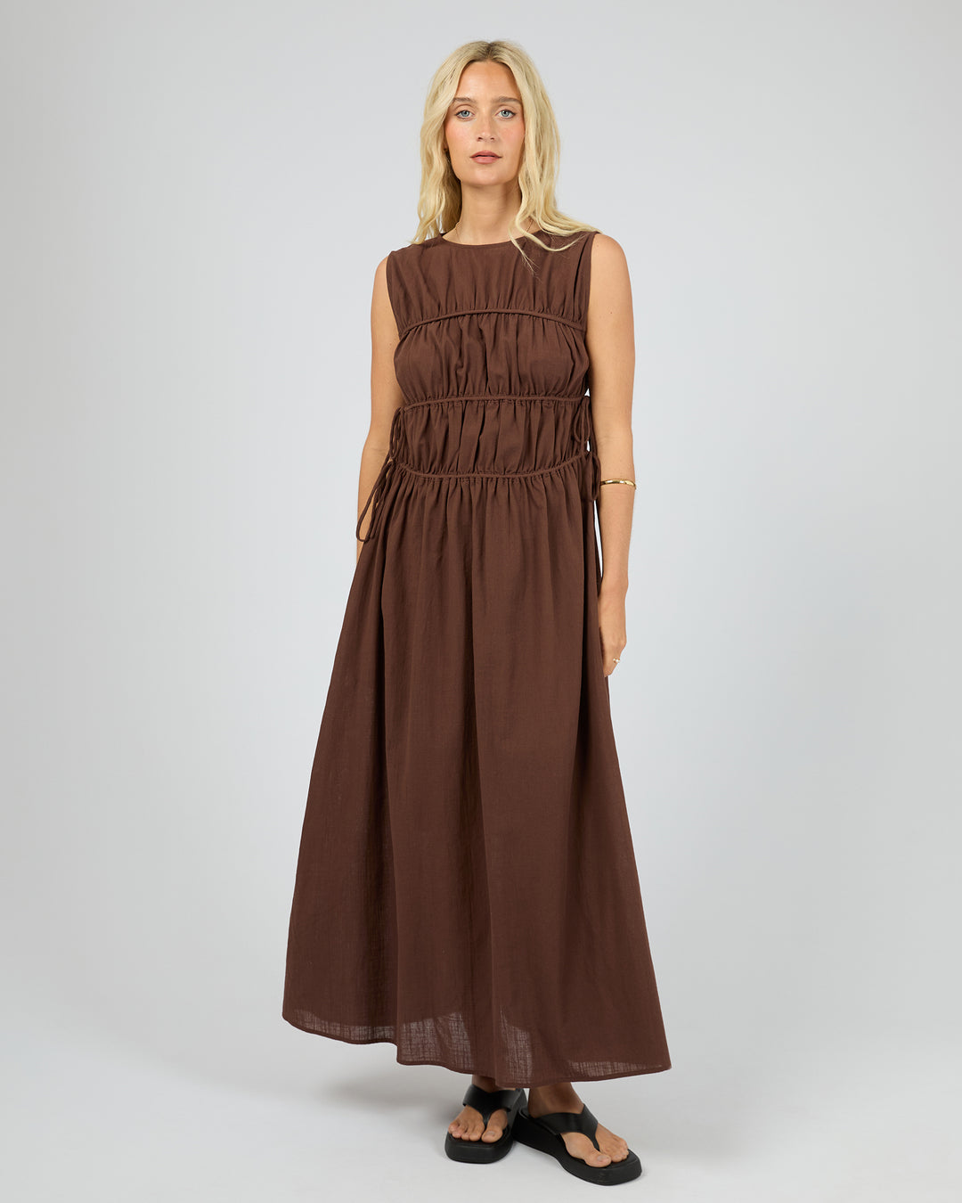Lou Lou Tie Maxi Dress Brown – All About Eve Clothing