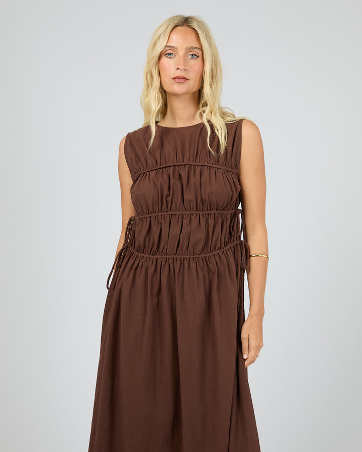 Lou Lou Tie Maxi Dress Brown – All About Eve Clothing
