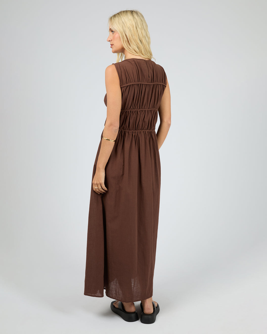 Lou Lou Tie Maxi Dress Brown – All About Eve Clothing