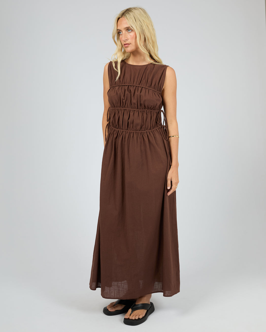 Lou Lou Tie Maxi Dress Brown – All About Eve Clothing