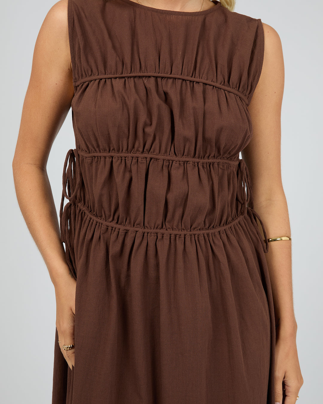 Lou Lou Tie Maxi Dress Brown – All About Eve Clothing