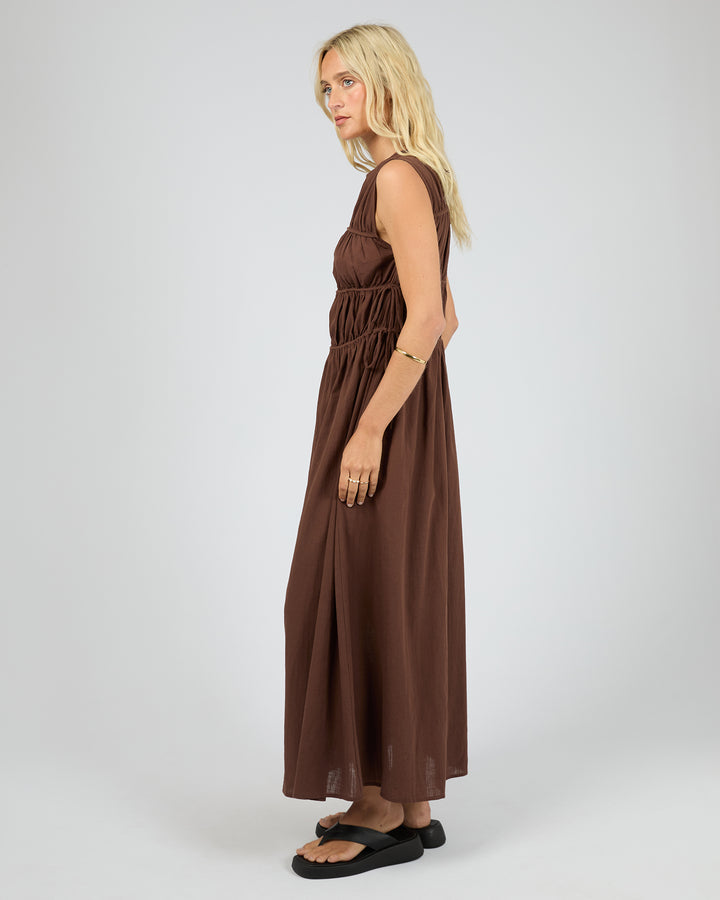 Lou Lou Tie Maxi Dress Brown – All About Eve Clothing
